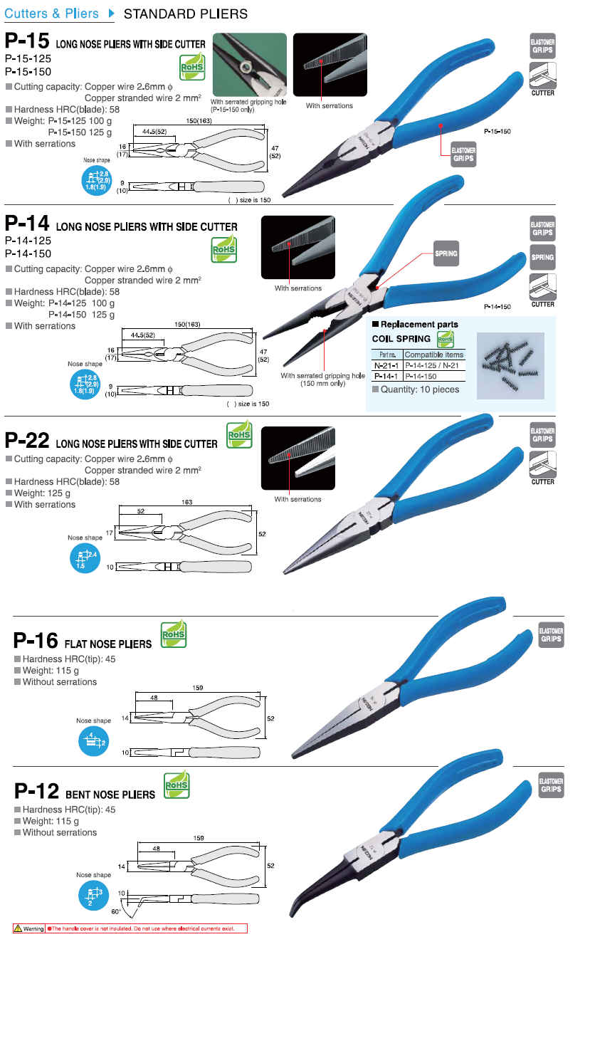 Ichiban Precision Sdn Bhd - Hozan - HOZAN BENT NOSE PLIERS, LONG NOSE PLIERS WITH SIDE CUTTER ...